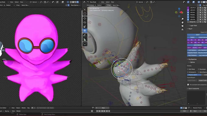 3d model full body rigged in blender with skinning, blendshape, anatomy ...
