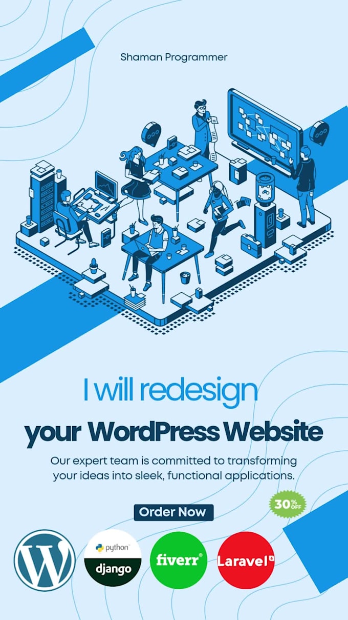 Redesign custom wordpress website using elementor pro by Technicalshaman | Fiverr
