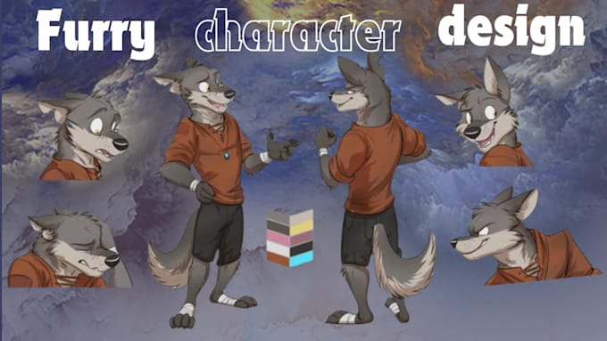Draw furry reference sheet fursona furry telegram sticker furry art ...