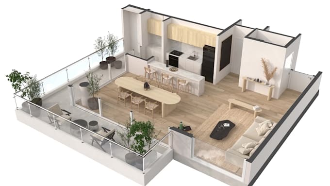 Do 3d axonometric view rendering of your project by Studioarchvizts ...