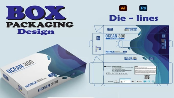 Create custom box packaging dieline cut lines and design with in 18 ...