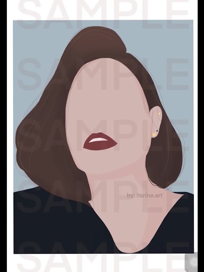 Draw modern minimalist vector pet or self portrait by Itsrina_art | Fiverr