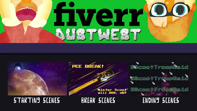 Create a start, break, and ending screen for twitch and mixer streamers ...