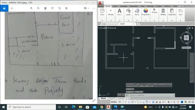 Draw autocad 2d floor plan autocad drawings pdf to autocad by Ahmad ...