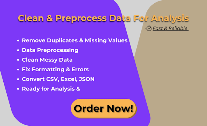 Preprocess and clean your messy dataset for easy analysis by Creatived20 | Fiverr