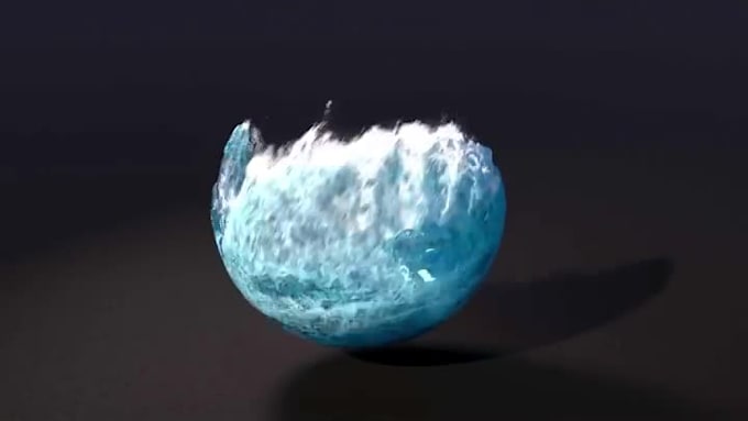 Do 3d water simulation, water simulation, 3d fluid animation, 3d cgi ...