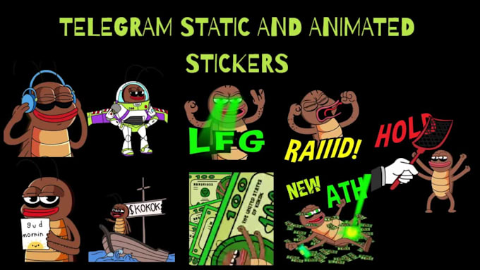 Custom animated telegram stickers, crypto stickers for meme coin ...