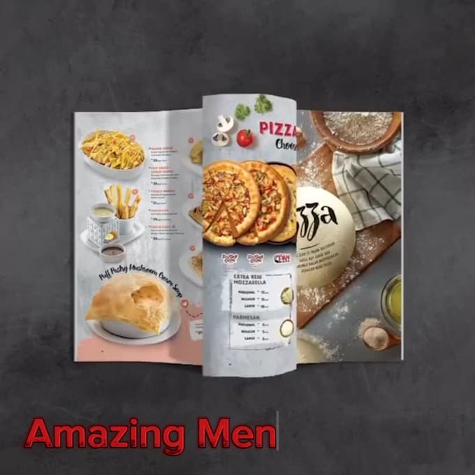 Create amazing menu design, editable food restaurant menu