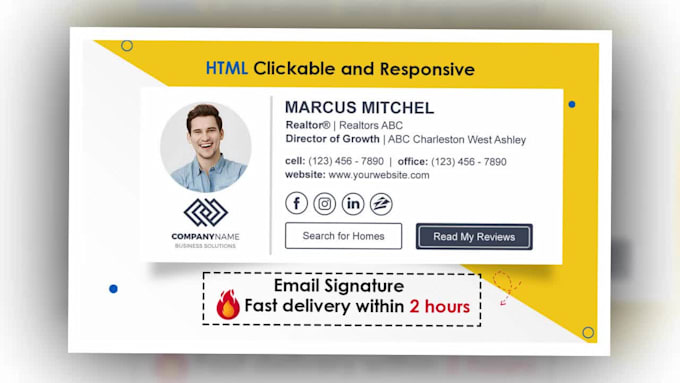 Make clickable html email signatures for outlook, gmail, mac by Bmdsabit | Fiverr
