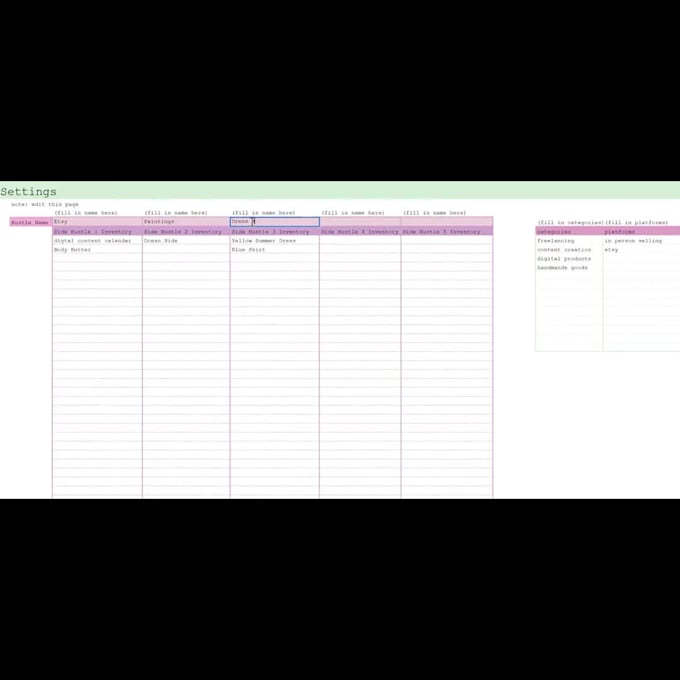 Side hustle income google sheets dashboard, excel templates, budget ...
