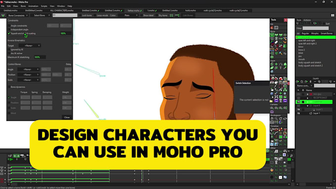 2d character design for cartoon animation video with moho pro by ...