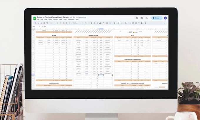Create excel, custom excel spreadsheet, google sheet template and budget planner by Mazeequeen ...