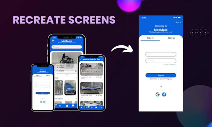 Recreate editable ui designs using figma by Sandulwick | Fiverr