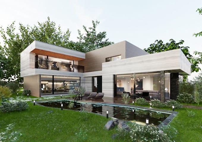 Render architectural exterior house using d5 render by Elxyzk | Fiverr