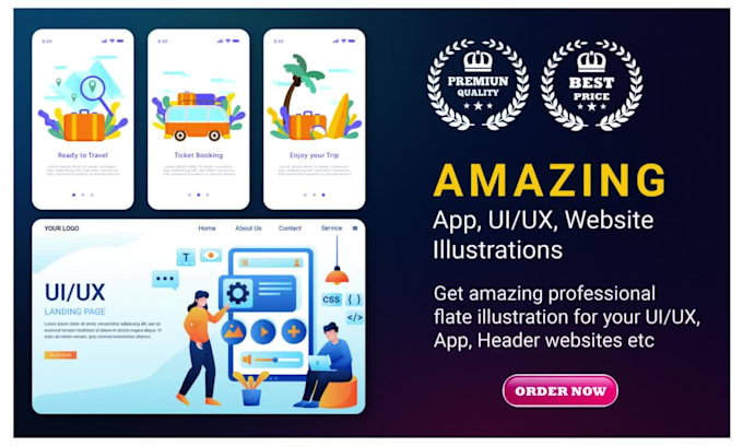 Design custom flat illustrations for your website or app by Mm ...