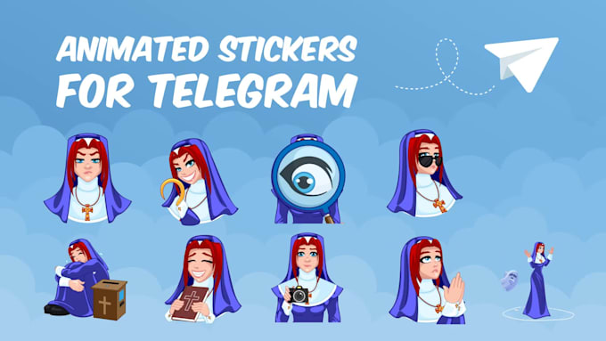 Design animated telegram sticker for your projects by Lady_neith | Fiverr