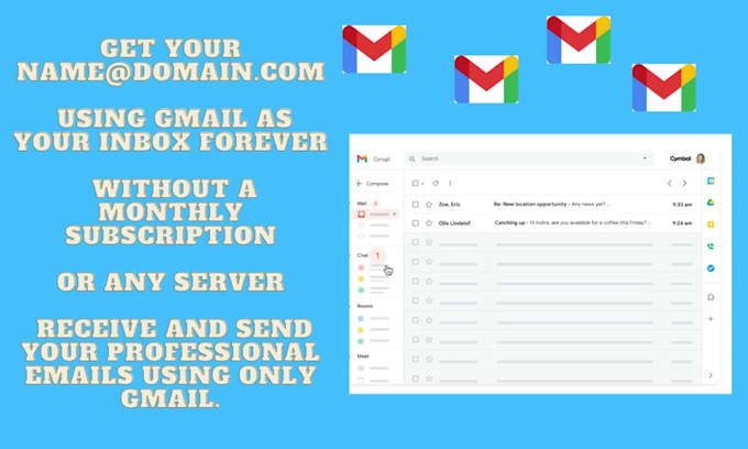 Give you pro email using gmail and your domain free forever by Khircom ...