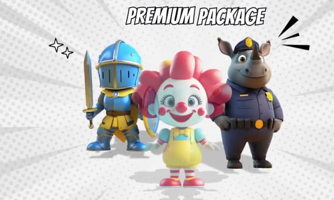 Design bespoke cute 3d character, custom 3d mascot for animation, 3d ...