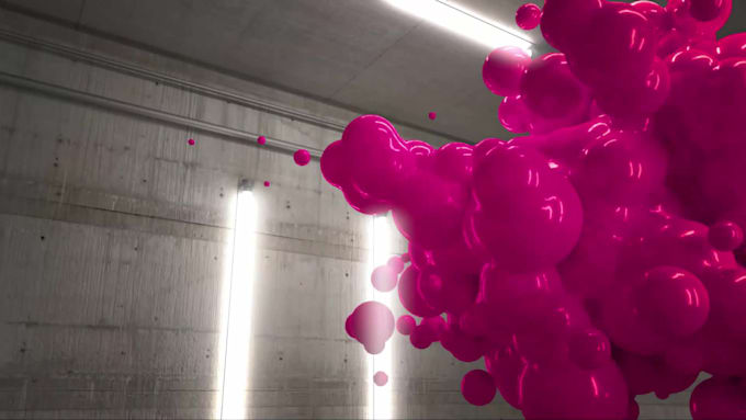 Create this floating blob pink 1080p full hd 3d animation video by ...