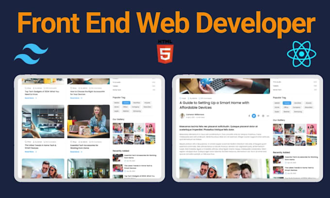 React js , tailwind css frontend developer , modern, responsive ui design by Hakali12 | Fiverr