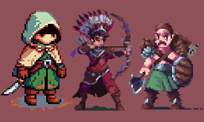 Create 2d game walking character battle sprite sheet animation rpg ...