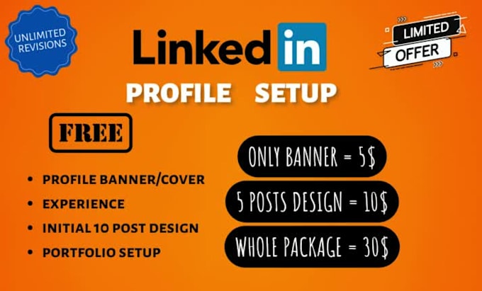Create and setup a professional linkedin profile for you by ...