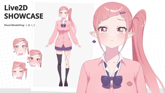 Design a custom live2d, vtubr model, 2d vtuber, vtube studio, anime ...