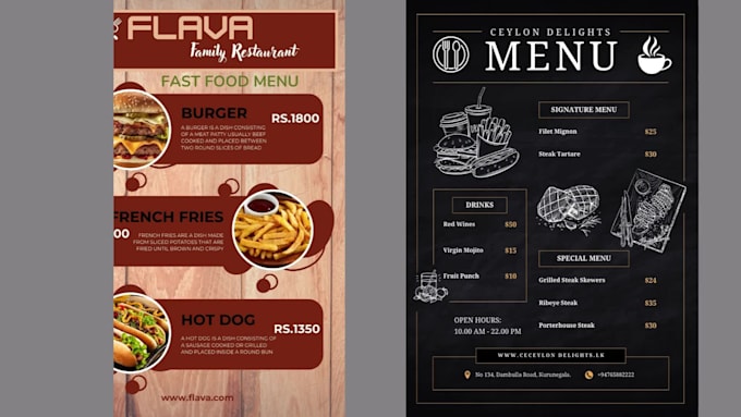 Design a unique food menu, restaurant menu, food flyer by Sifan ...