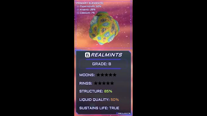 Create you a procedurally generated planet trading card by Realmints ...