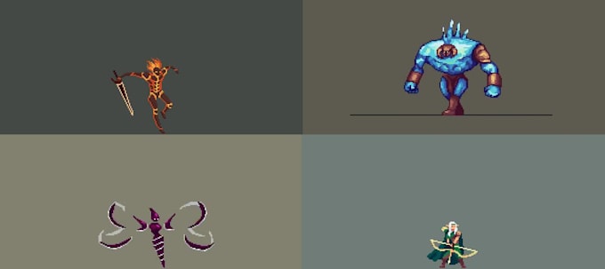 Create and animate pixel art characters for your game by Chierit | Fiverr