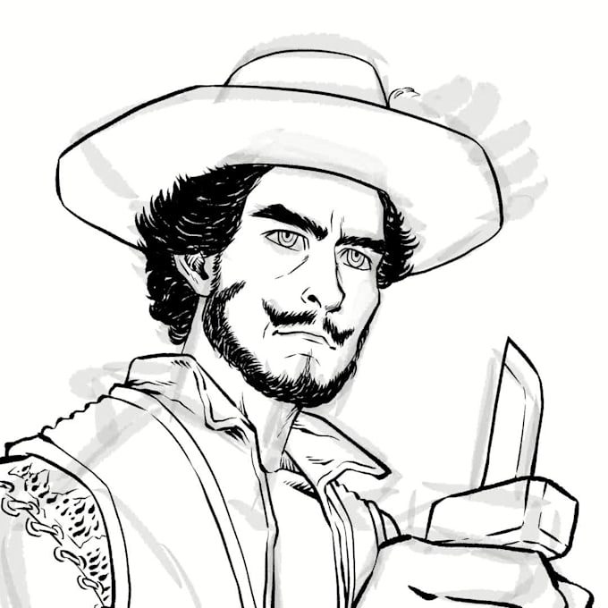 Draw your portrait in my red dead redemption style by Lb_fahrezi | Fiverr