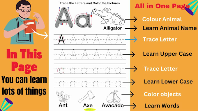 Design kids activity book worksheets and handwriting workbook book by ...