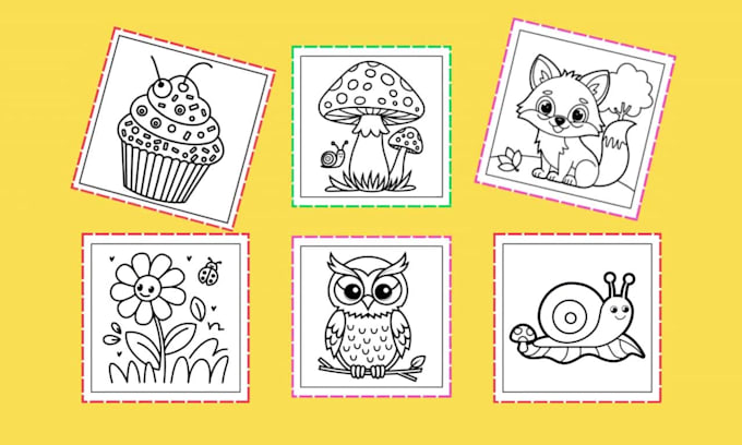Draw bold and easy coloring pages for kids and adults by Benosis | Fiverr