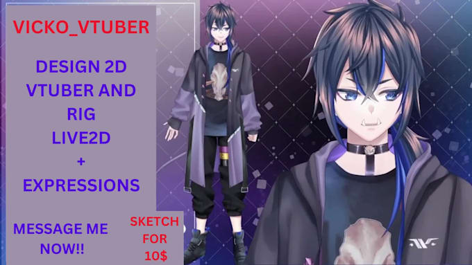 Design cute 2d vtuber model, live2d model, vtuber rigging, live2d ...