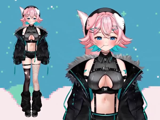 Draw high quality live2d vtuber model, vtuber rigging and vtuber design by Mavelcoco | Fiverr