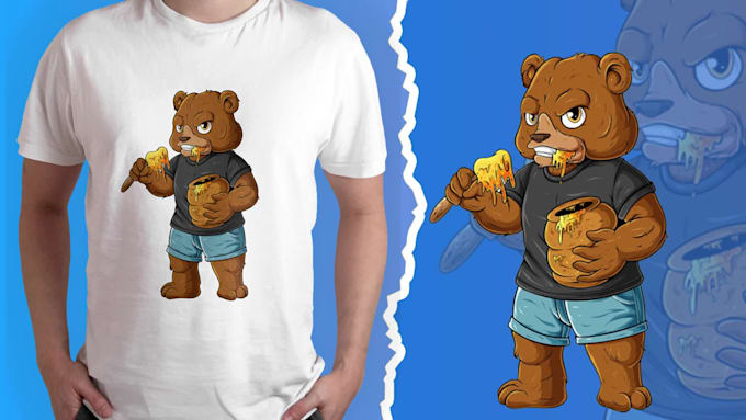 Drawing amazing cartoon character mascot design for t shirt ...