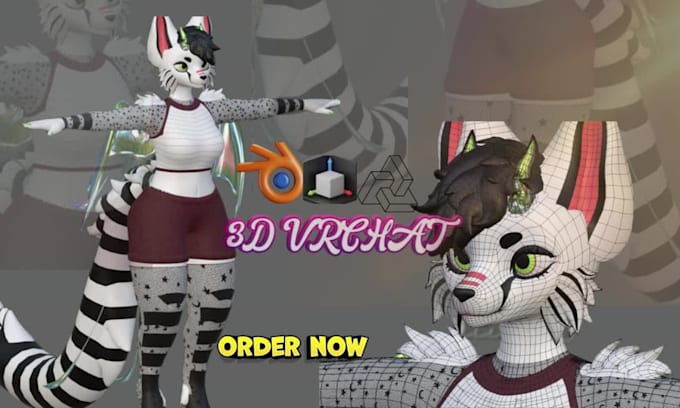 Create a custom unity 3d vrchat avatar, furry character or fursona vrc model by Mercy_specter ...