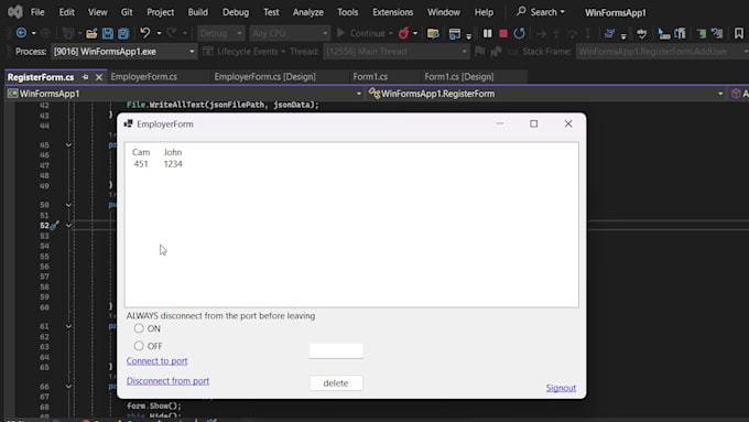 Create a windows forms application for your project by Cameren_rowlett | Fiverr