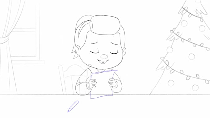 Draw 2d line art, pencil sketch, 2d line art animation, frame by frame ...