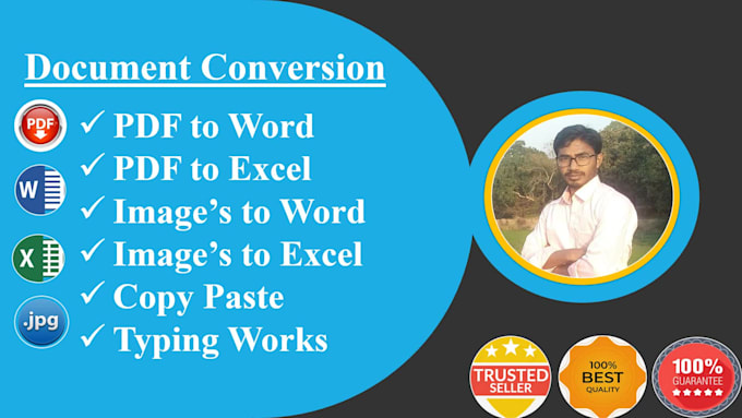 Convert pdf to word, excel, png, jpg, typing, and retype job by Unique ...