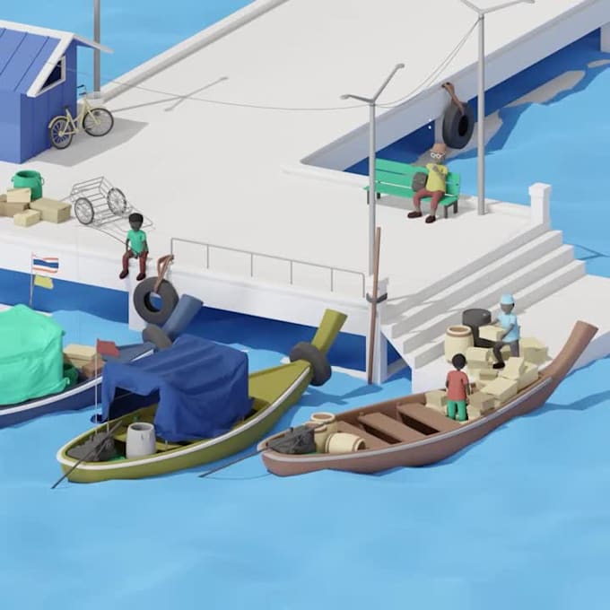 Render a realistic 3d cgi yachts animation, 3d boat model, ship ...