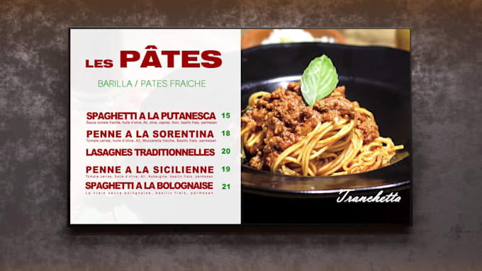 Design animated screen menu, digital tv menu or menu board by ...