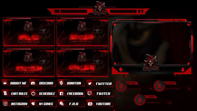 Design gaming animated stream overlay, kick, twitch overlay by ...