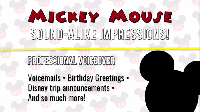 Record a professional mickey mouse voice over or message fast by ...