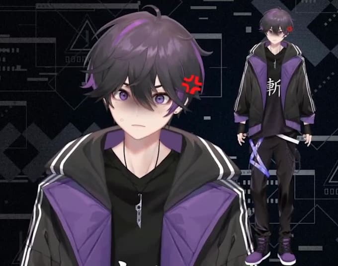 Render live2d vtuber model, 2d vtuber model, live2d vtuber rigging, 2d ...