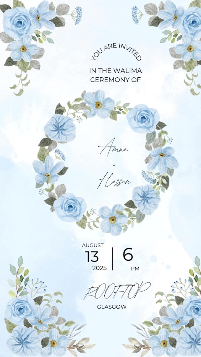 Make premium custom invitation design for any event at lowest price by Zaighum1 | Fiverr