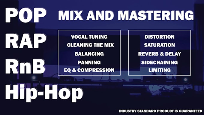 Mix and master your rap, hip hop, pop and rnb songs on a pro level by Yvnproject | Fiverr