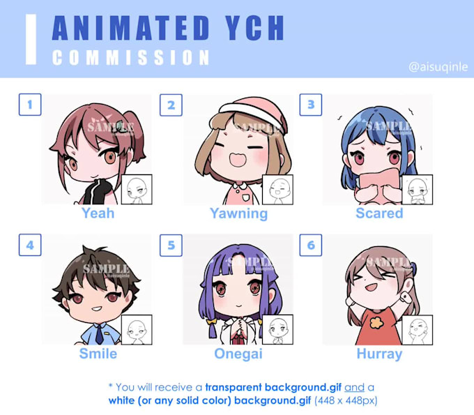 Draw animated ych for you in anime style by Kqinle | Fiverr