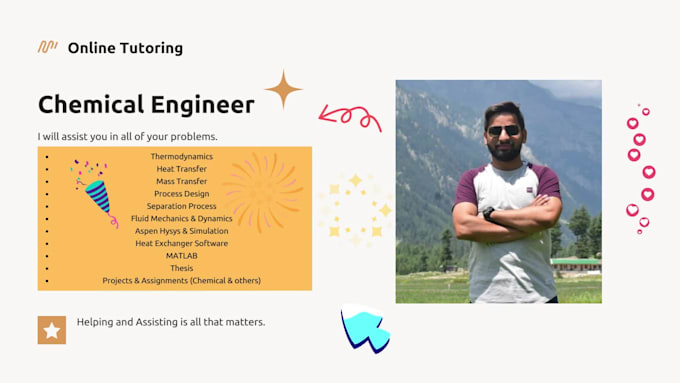 Be your tutor for all tasks for chemical engineering by Turabzaidi512 ...