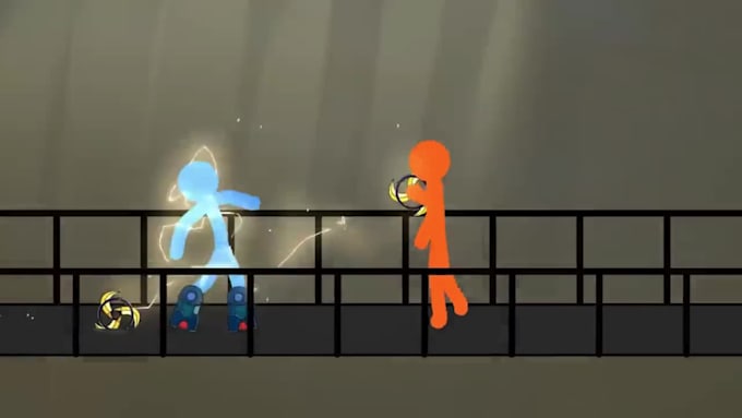 Do 2d stickman animation, stick figure, stick fight scene by Alexander ...